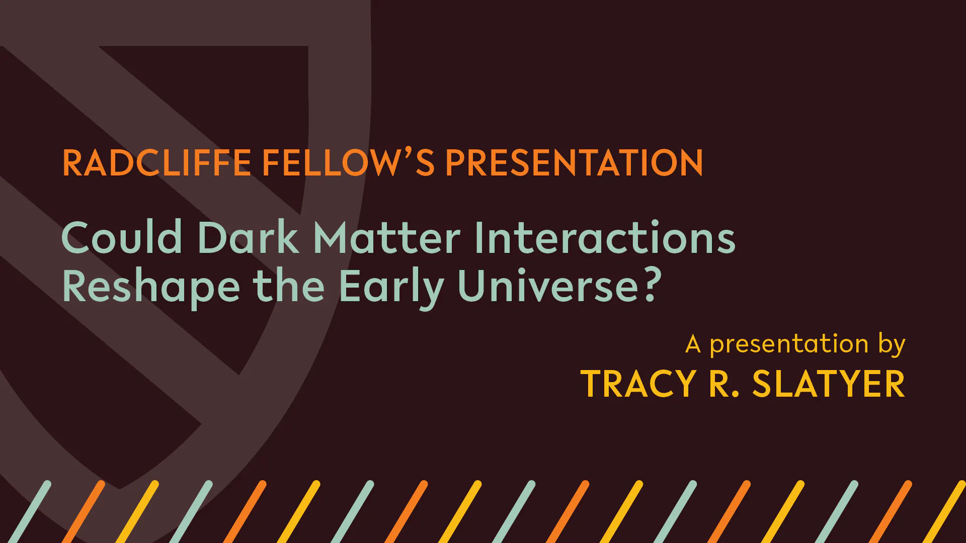 Tracy R. Slatyer | Radcliffe Institute for Advanced Study at Harvard ...